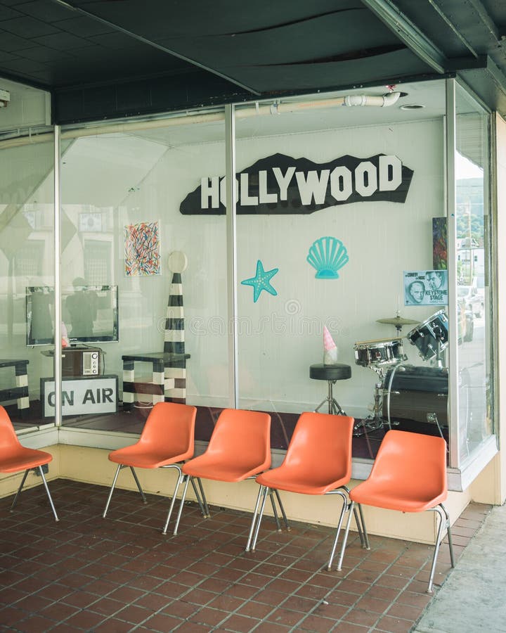 Chairs and Theater Window, Olyphant, Pennsylvania Editorial Photo ...