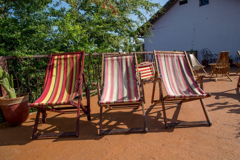 Chairs To Relax at Sun in a Terrace Stock Image - Image of summer ...