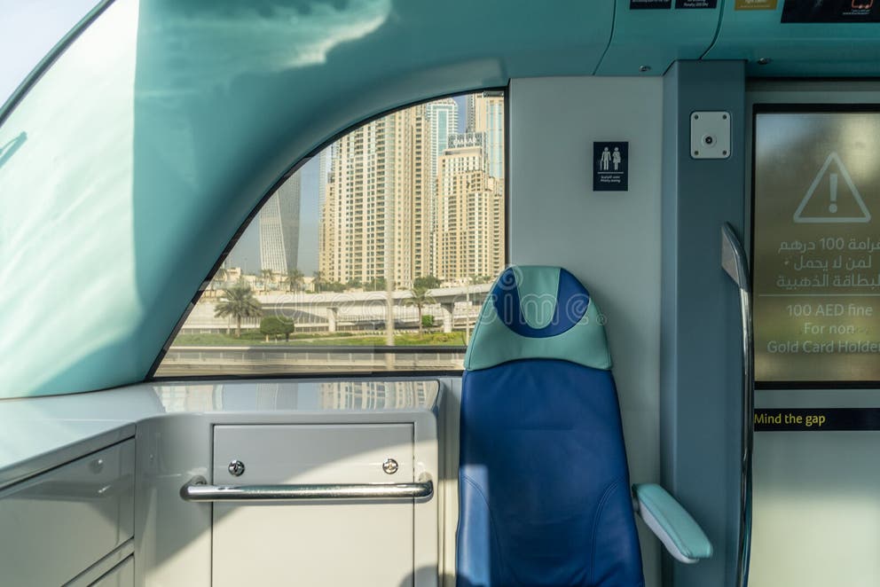 Chairs in the Train of Dubai Metro Stock Image - Image of office, metro ...