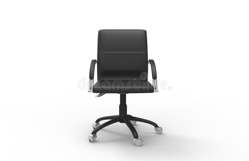 Chaise En Cuir De Bureau - Front View Illustration Stock - Illustration ...