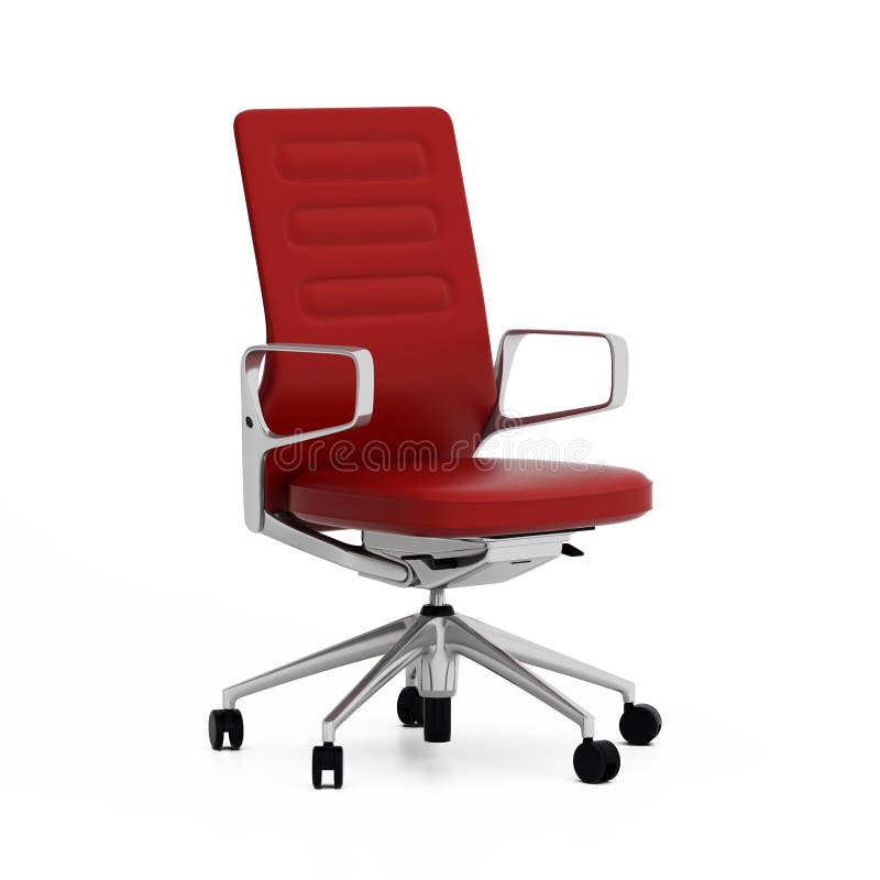 Chaise En Cuir Rouge D'isolement De Bureau Photo stock - Image du ...