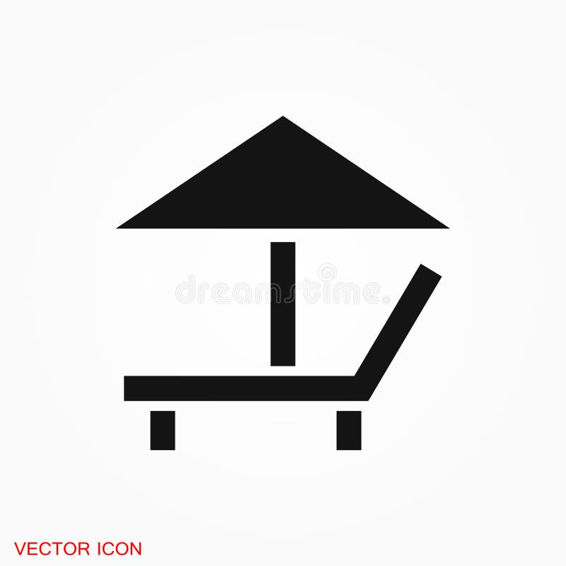 Chaise Lounge Icon Logo, Illustration, Vector Sign Symbol for Design ...
