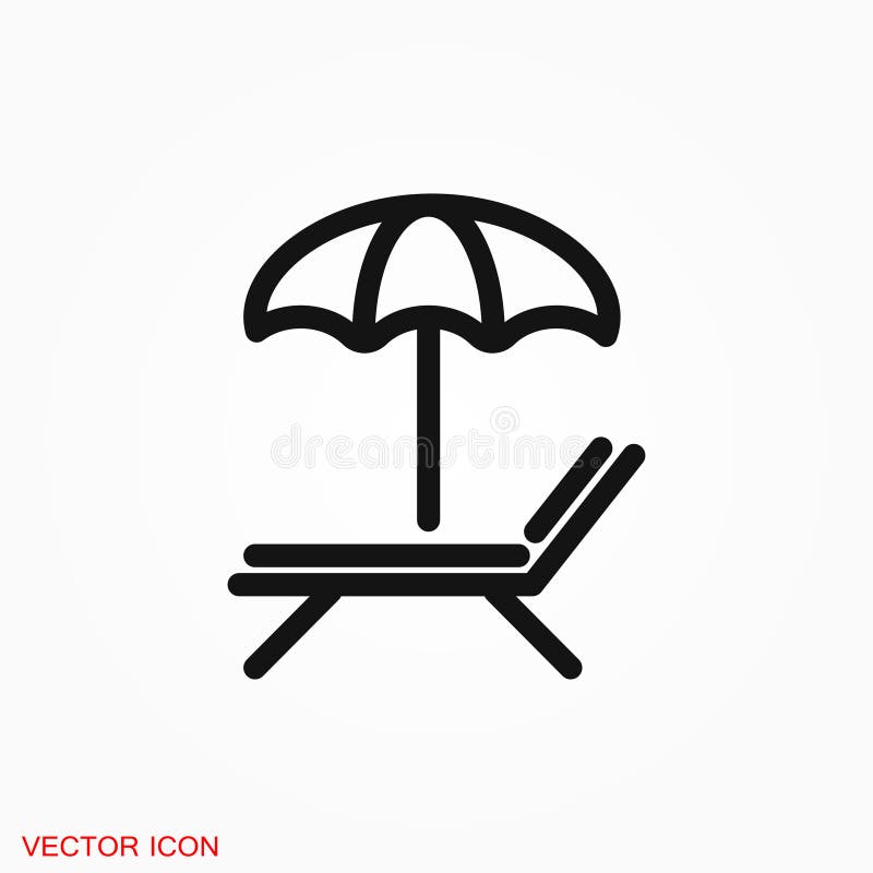 Chaise Lounge Icon Logo, Illustration, Vector Sign Symbol for Design ...