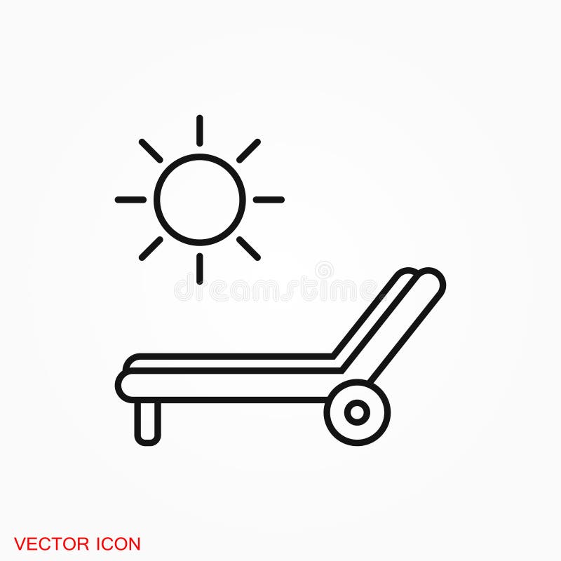 Chaise Lounge Icon Logo, Illustration, Vector Sign Symbol for Design ...