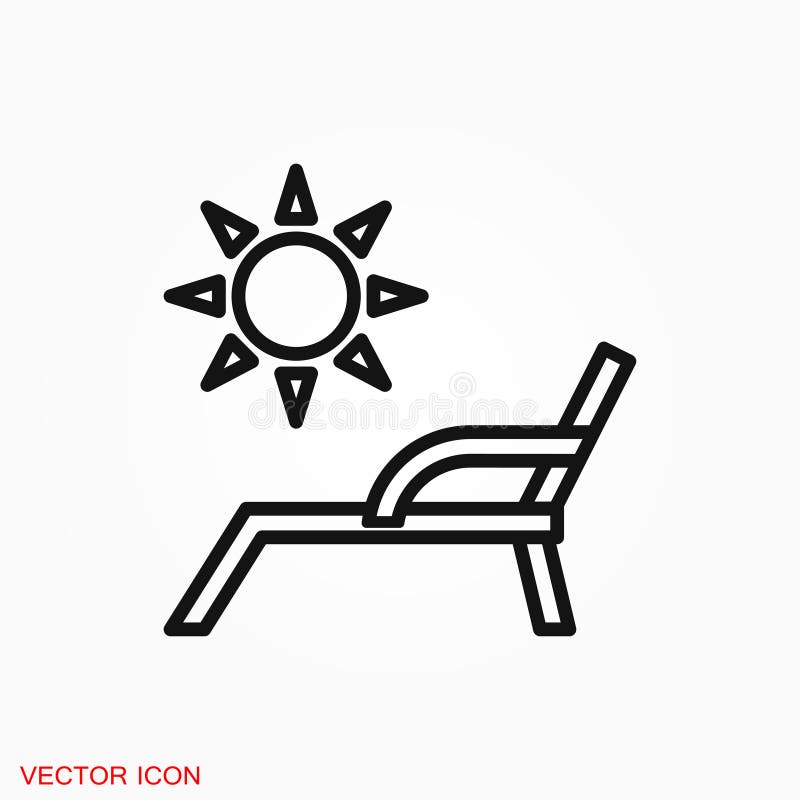 Chaise Lounge Icon Logo, Illustration, Vector Sign Symbol for Design ...
