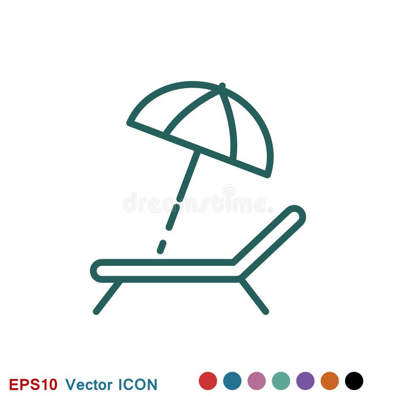 Chaise Lounge Icon Logo, Illustration, Vector Sign Symbol for Design ...