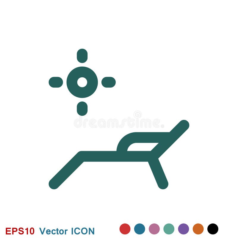 Chaise Lounge Icon Logo, Illustration, Vector Sign Symbol for Design ...