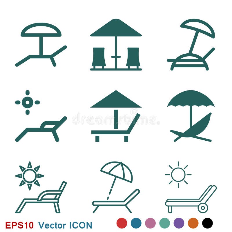 Chaise Lounge Icon Logo, Illustration, Vector Sign Symbol for Design ...