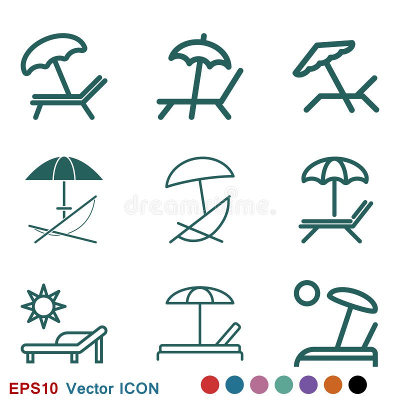 Chaise Lounge Icon Logo, Illustration, Vector Sign Symbol for Design ...