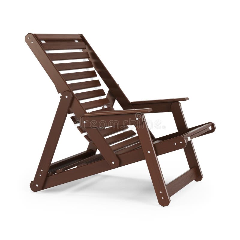 Chaise Lounge on White Background Stock Illustration - Illustration of ...