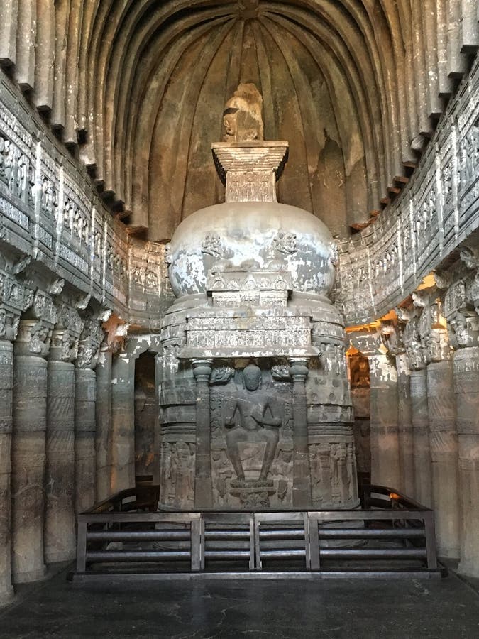 Chaitya hall stock image. Image of ellora, caves, hall - 139957835