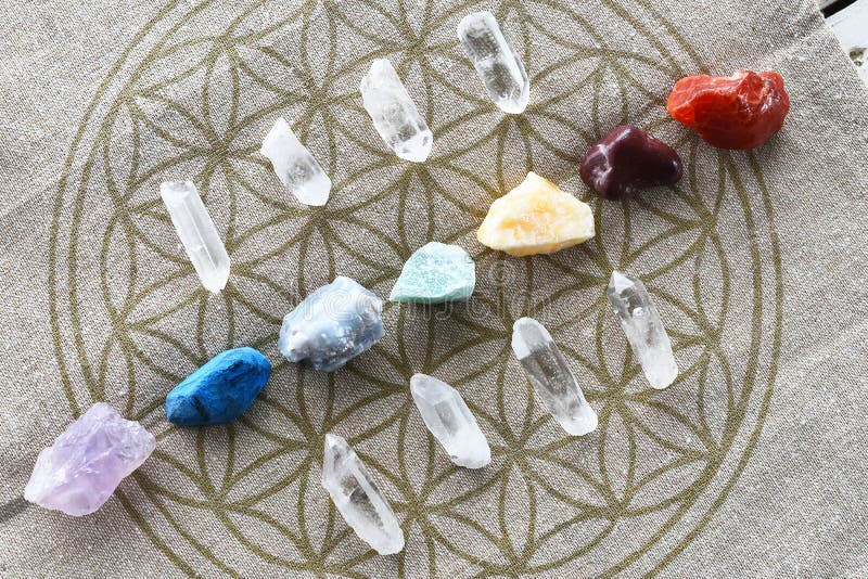 Chakra balancing stones stock image. Image of crystal - 109273985