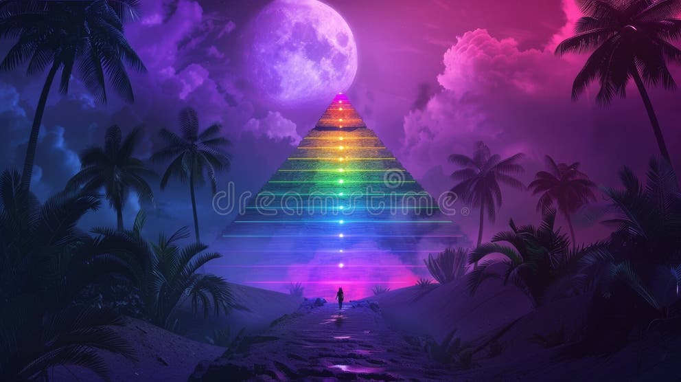 Chakra Colors Going Up a Pyramid Stock Illustration - Illustration of ...