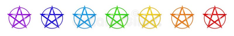 Chakra Colors Pentagram stock illustration. Illustration of mystery ...
