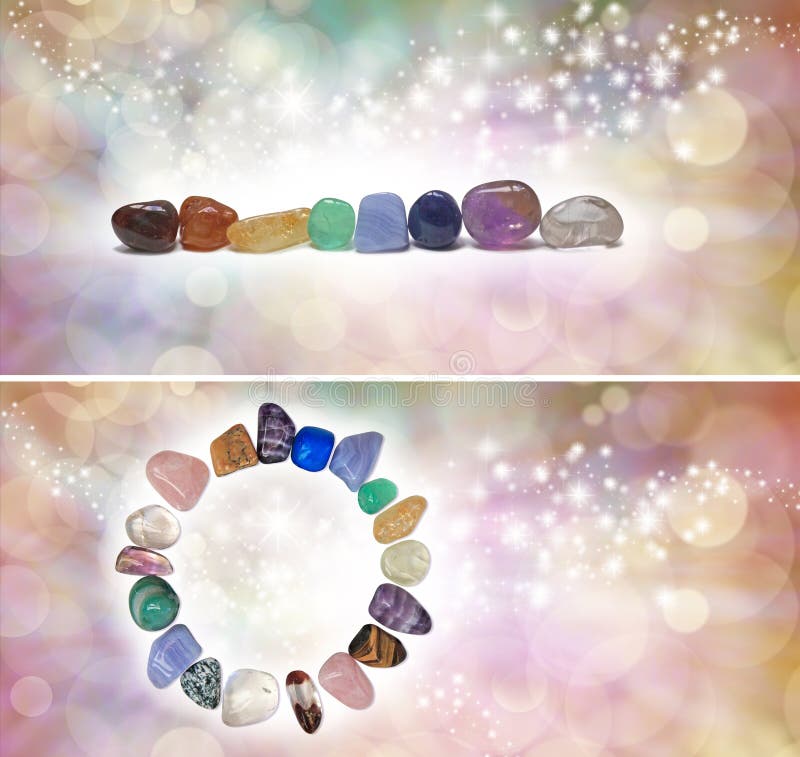 Chakra Crystal Headers x 2 stock foto. Image of kristal - 63522046
