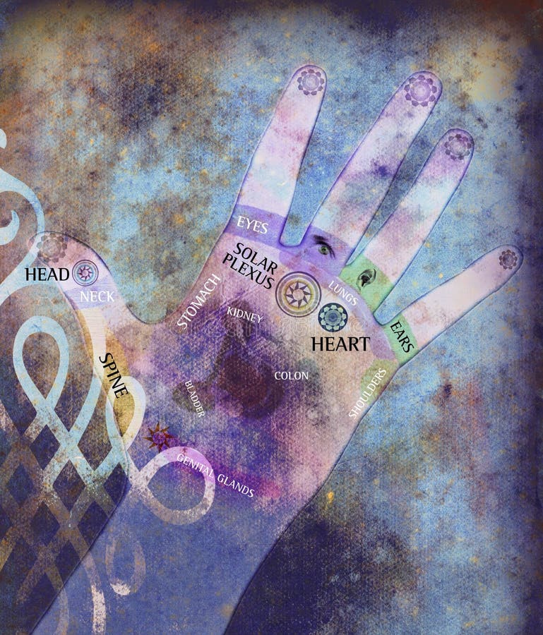 Chakra hands stock illustration. Illustration of healing - 1258235