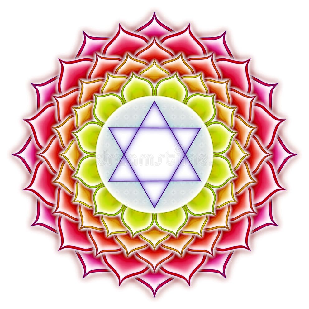Lotus Flower Heart Chakra Stock Illustrations – 270 Lotus Flower Heart ...