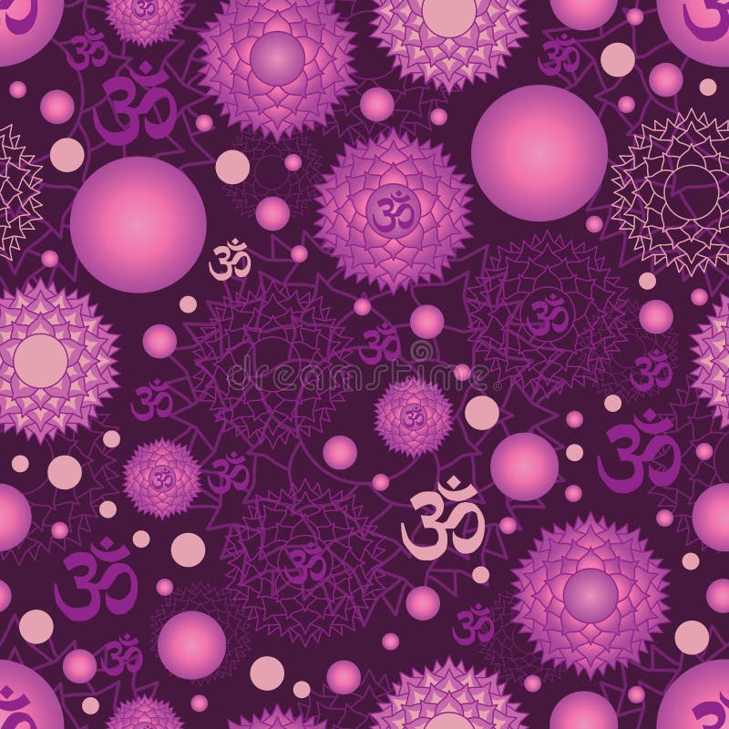 Chakra 1 Sahasrara Sign Seamless Pattern Stock Vector - Illustration of ...