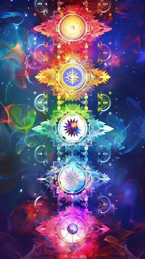 The Chakra System for Yoga. Seven Chakras Concept Stock Image - Image ...