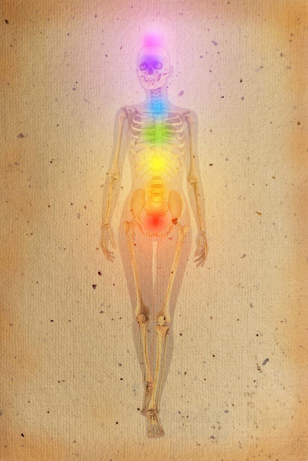 Chakras over a human body stock image. Image of orange - 42224041