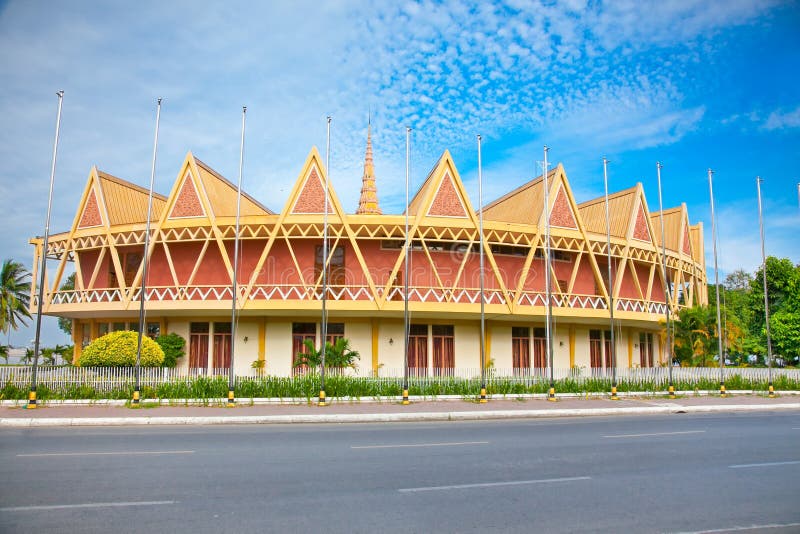 Chaktomuk Conference Hall, Phnom Penh, Cambodia. Stock Photo - Image of ...