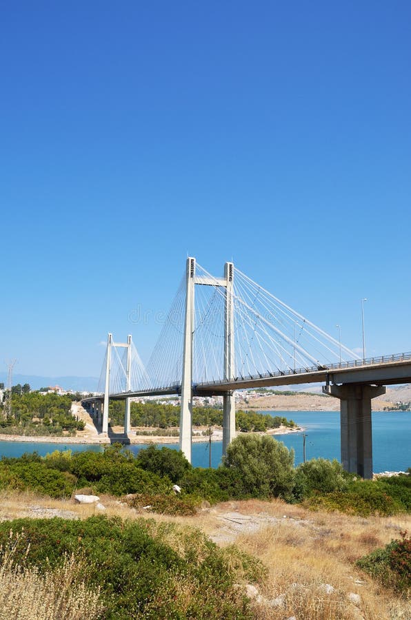 Chalkida Bridge in Evia, Greece Stock Image - Image of cable, bridge ...