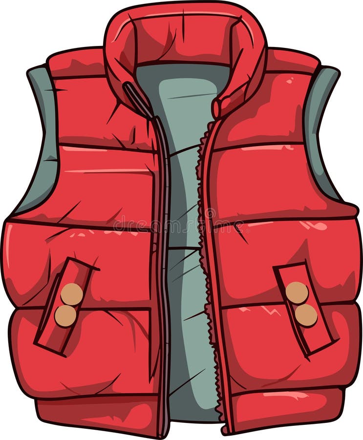 Chaleco Rojo De Dibujos Animados. Vector De Chaleco Ilustración del ...