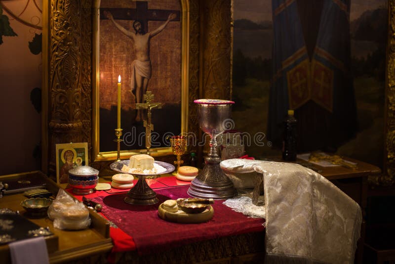 Chalice for Communion in the Orthodox Monastery. Kiev. Stock Image ...