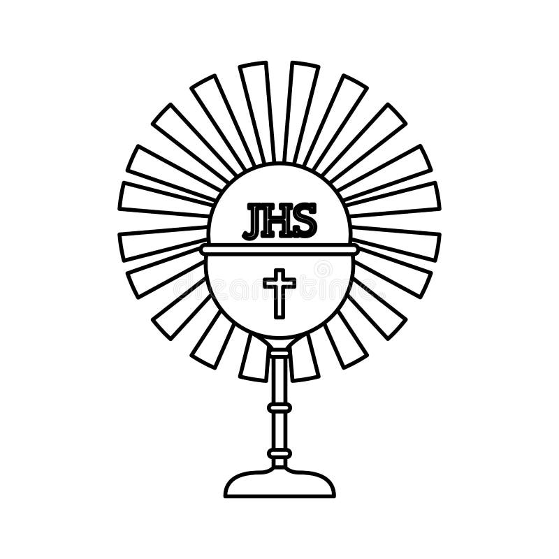 Chalice First Communion Icon Stock Illustration - Illustration of cross ...