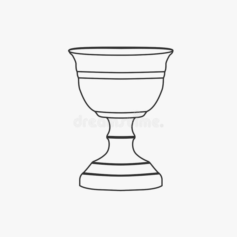 Chalice Flat Black Outline Design Icon Stock Vector - Illustration of ...