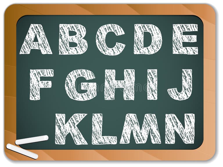Chalk Alphabet on Blackboard Stock Vector - Illustration of classroom ...