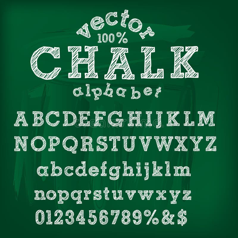 Chalk alphabet stock vector. Illustration of design, decorative - 35234517