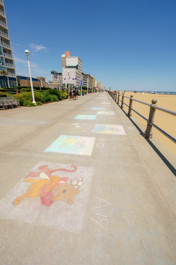 Chalk Art on Virginia Beach Stock Photo - Image of chalk, tourism ...