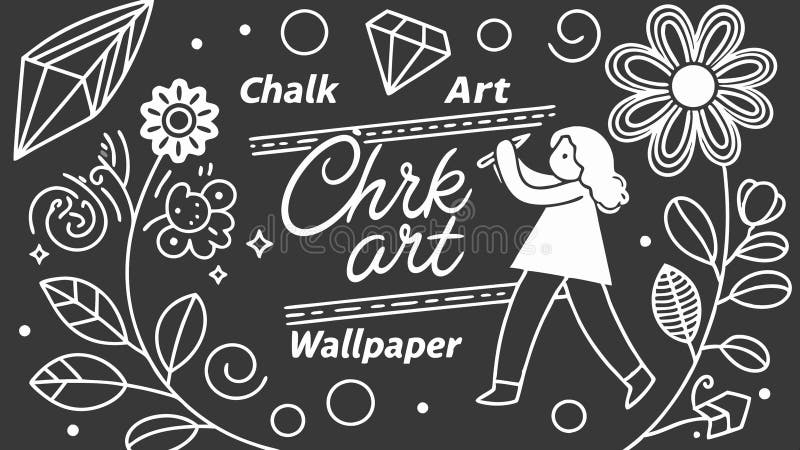 Chalk Art Wallpaper, Creative Hand-drawn Chalkboard Design Vector Design Generative AI Stock ...