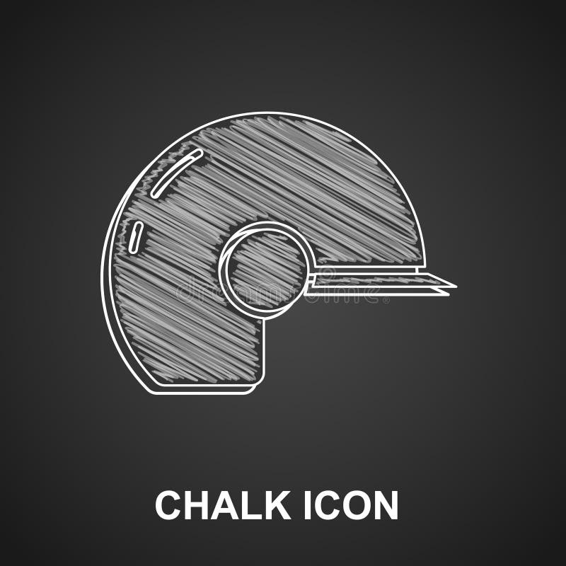 Chalk Baseball Helmet Icon Isolated on Black Background. Vector Stock ...