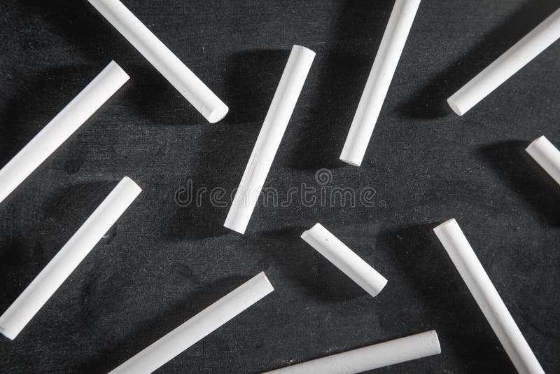 Chalk on Black Chalkboard. School Stock Photo - Image of education ...