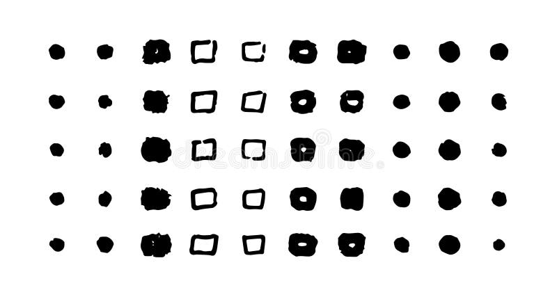 Chalk Black Square, Circle and Box Set. Design Elements for Bullet ...