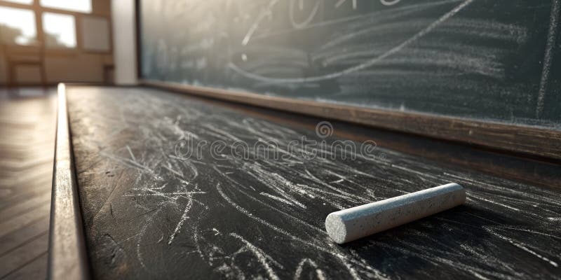 Chalk on Blackboard Ledge, Education , Classroom Stock Illustration ...