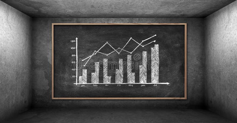 Chalk Board with Drawing Chart Stock Illustration - Illustration of ...
