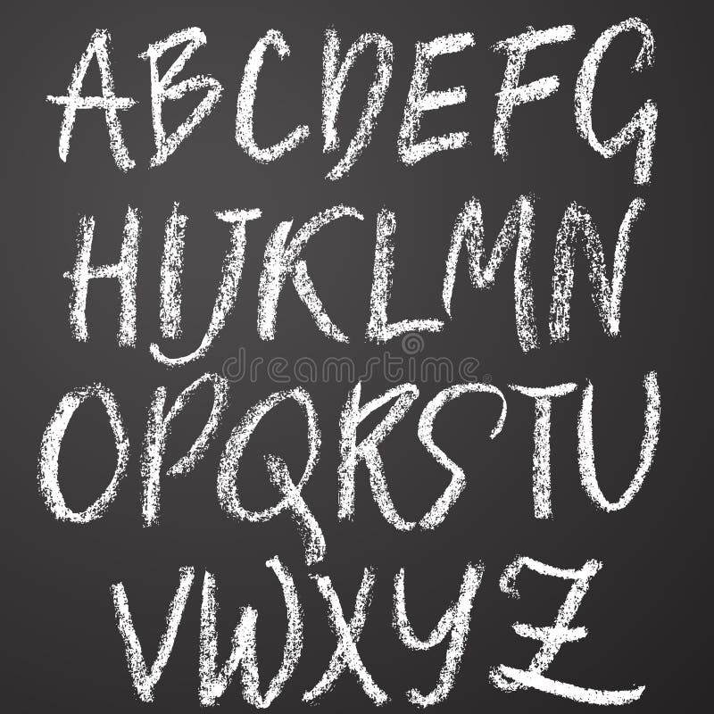 Chalk Board Letters Vector Set Stock Vector - Illustration of type ...