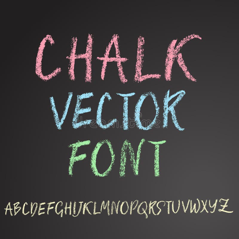Chalk Board Letters Vector Set Stock Vector - Illustration of chalk ...
