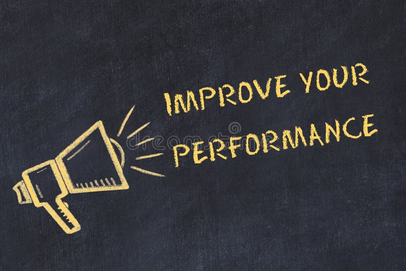 Chalk Board Sketch with Handwritten Text Improve Your Performance Stock ...
