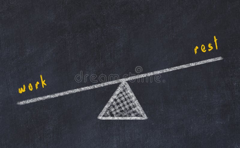 Chalk Board Sketch Illustration. Concept of Balance between Rest and ...