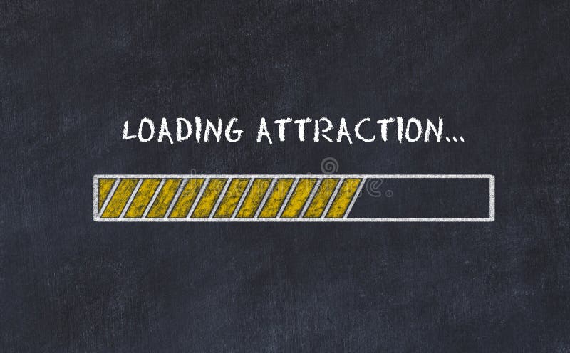 Chalk Board Sketch with Progress Bar and Inscription Loading Attraction ... Chalk Board Sketch with Progress Bar and Inscription Loading Attraction ...