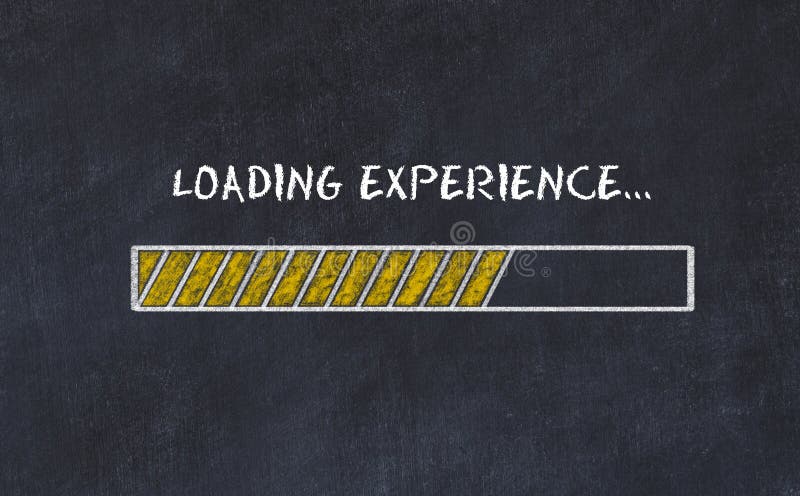 Chalk Board Sketch with Progress Bar and Inscription Loading Experience ...