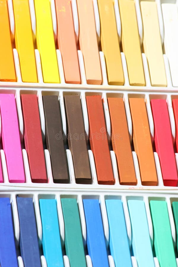 Chalk in a box stock photo. Image of unused, brown, blue - 6392942