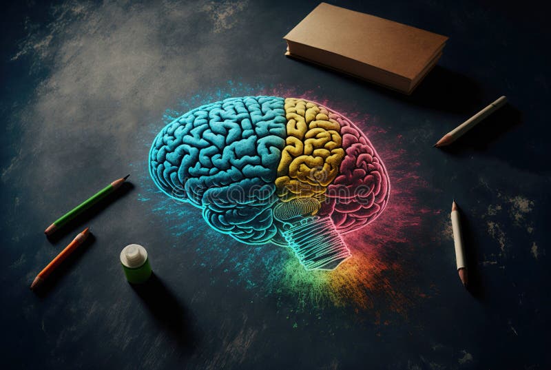 Chalk Brain Drawing, Lightbulb - Copyspace, Blank Space, Education ...