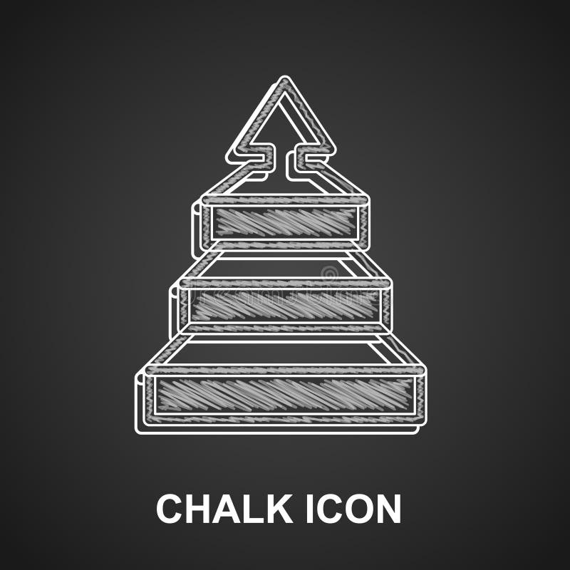 Chalk Business Pyramid Chart Infographics Icon Isolated on Black ...