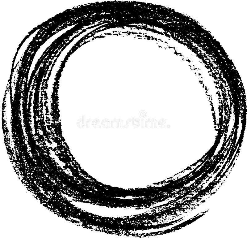 Chalk or Charcoal Hand Drawn Round Frame Stock Vector - Illustration of ...