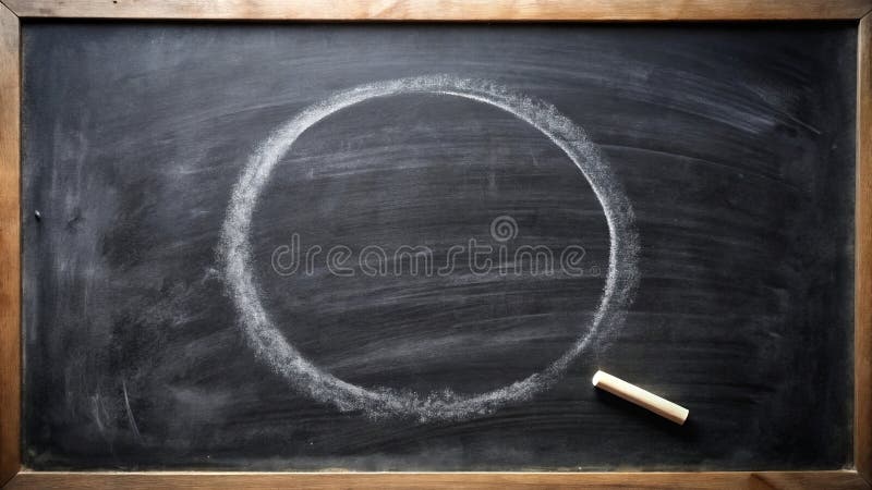 A Chalk Circle on a Dark Blackboard with a Piece of Chalk. Generative ...